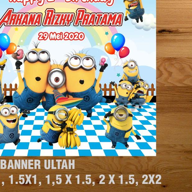 Jual MINION BANNER/ BACKDROP/ SPANDUK ULANG TAHUN UL-TAH | Shopee Indonesia