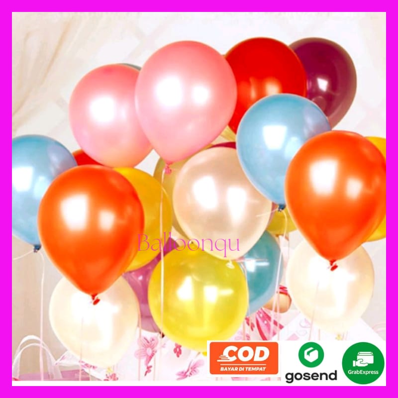 Jual [Paket isi 10pc] BALON METALIK 12INCH / BALON LATEX | Shopee Indonesia