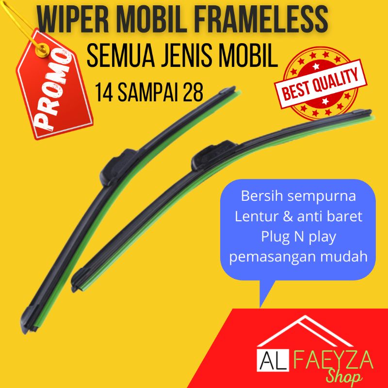 Jual Wiper Mobil Frameless Universal Wipper Kaca Soft Blade Pisang Full Karet 1 Pcs Wifer Mobil ...