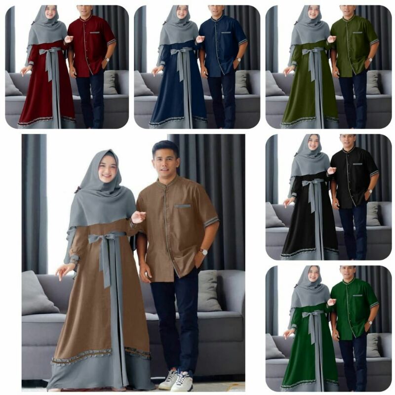 Jual Dress couple Maxi Rafa kemeja cowok XXL - baju pasangan muslim ...