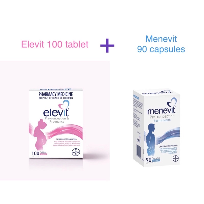 Jual Elevit 100 tablet + Menevit 90 capsules | Shopee Indonesia