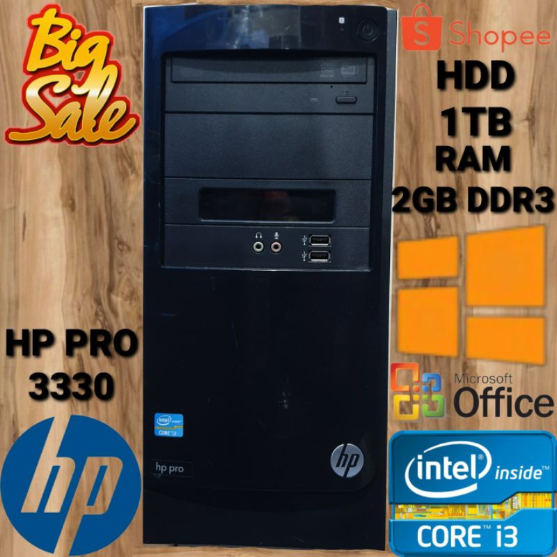 Jual PC Core i3 Gen3 Ram 4GB HDD 500GB WIN10 Siap Pakai Built Up hp Pro 3330 murah | Shopee ...