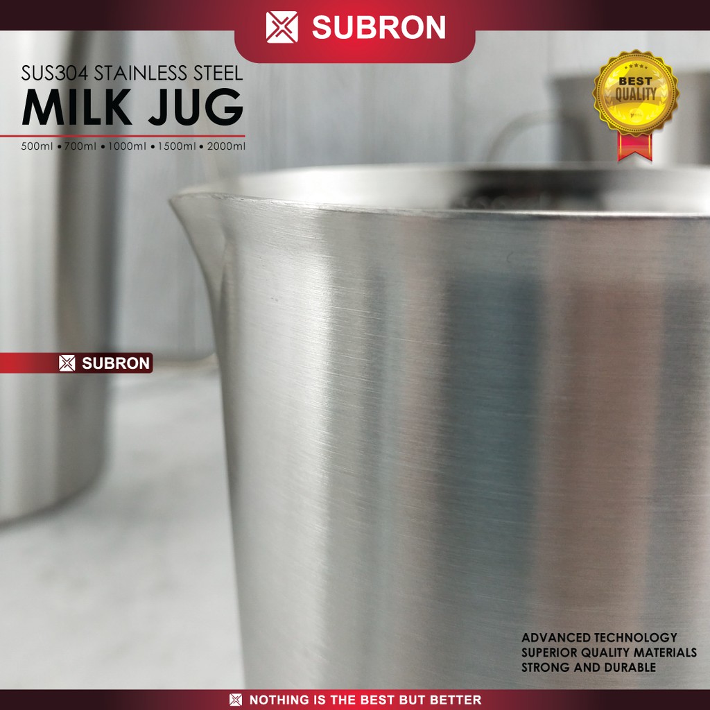 Jual SUBRON Milk Jug sus 304 Pitcher 2000ML Stainless Gelas Ukur Takar ...