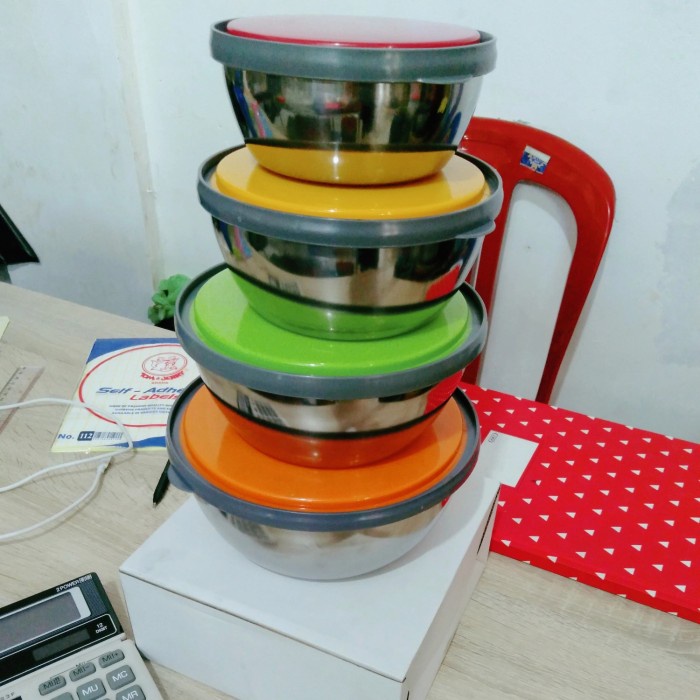 Jual Fresh Box 4 Susun Container Food Stainless Steel 4in1 Mangkok Set ...