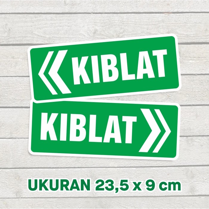 Jual Sticker Penunjuk Arah Kiblat Stiker Sign Masjid Mushola 23,5 x 9 ...