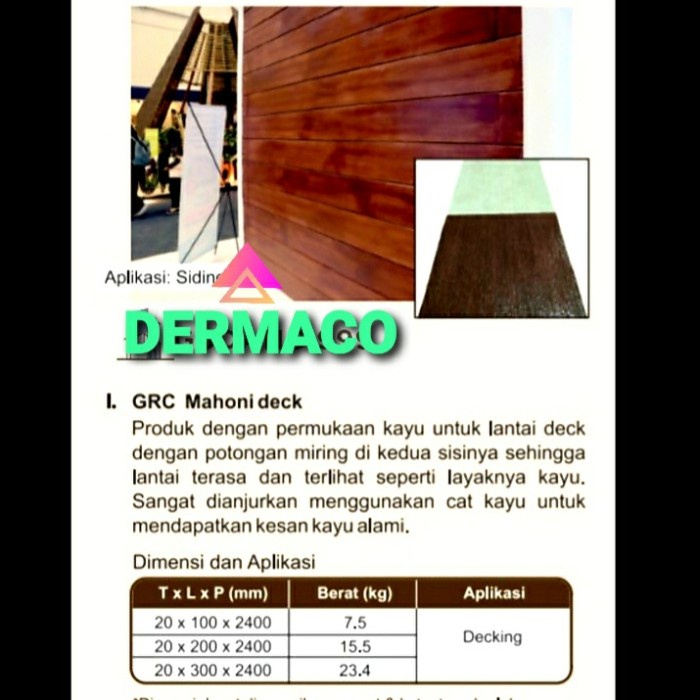 Jual GRC MAHONI DECK 20 mm x 20 CM x 240 CM / DECK GRC | Shopee Indonesia