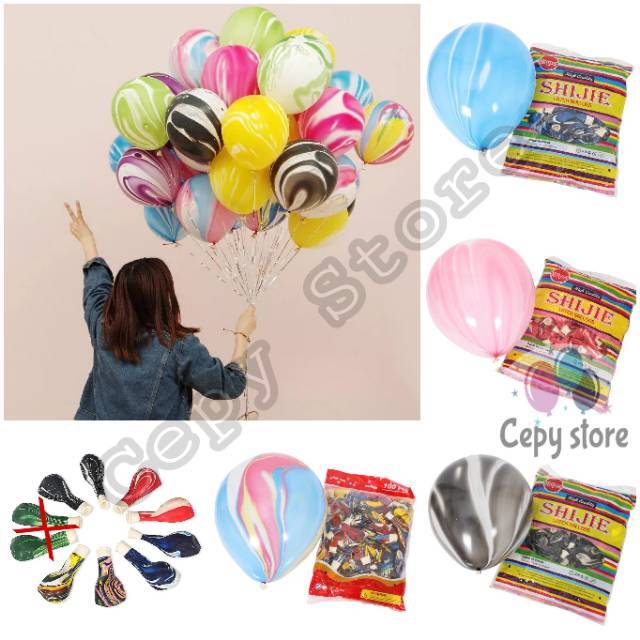 Jual Balon Latex Motif Marble / Balon Karet Motif (10pc) | Shopee Indonesia