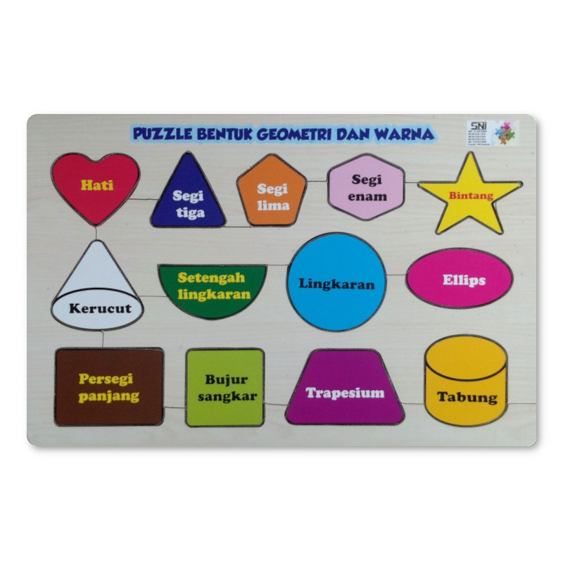 Jual Puzzle 12 Bentuk Geometri Kayu - Mainan Anak Edukasi Edukatif Tk ...