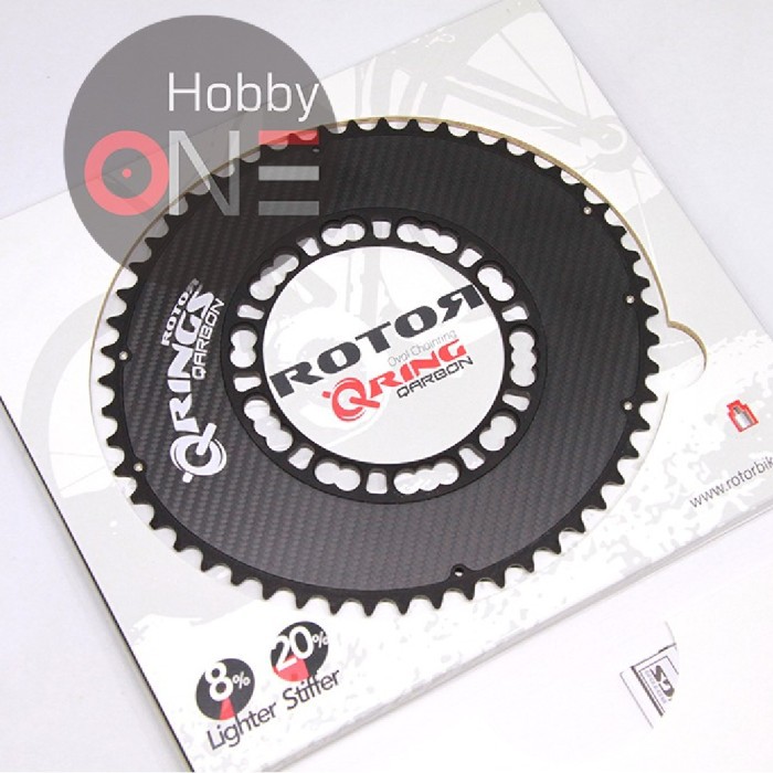 Jual Ho ROTOR QRINGS QARBON 53AT BCD110x5 Oval Outer Chainring Carbon ...