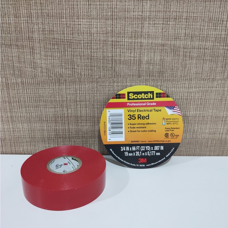 Jual 3M Isolasi Scotch 35 Vinyl Electrical Tape Red (Merah) | Shopee ...