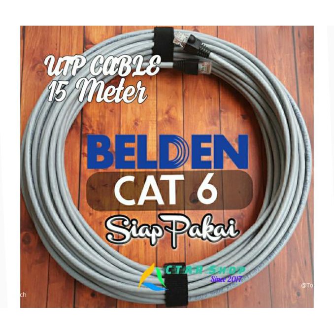 Jual Kabel Data Utp Belden Cat6 15 Meter Siap Pakai Lan Cable Cat 6 15M Ga Marinaaa10 | Shopee ...