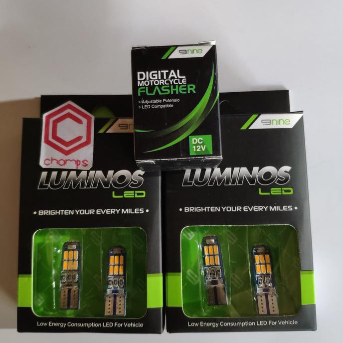 Jual PAKET SEIN SEN LED T10 KUNING JELLY 15 TITIK + FLASHER LUMINOS ...