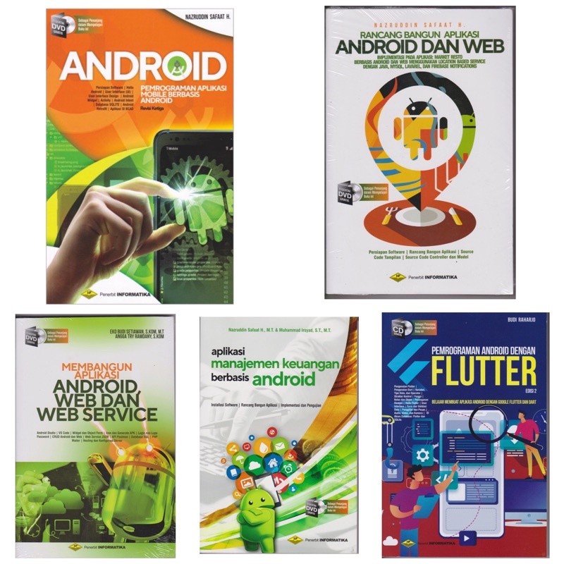 Jual buku paket hemat android pemrograman andorid web flutter web ...