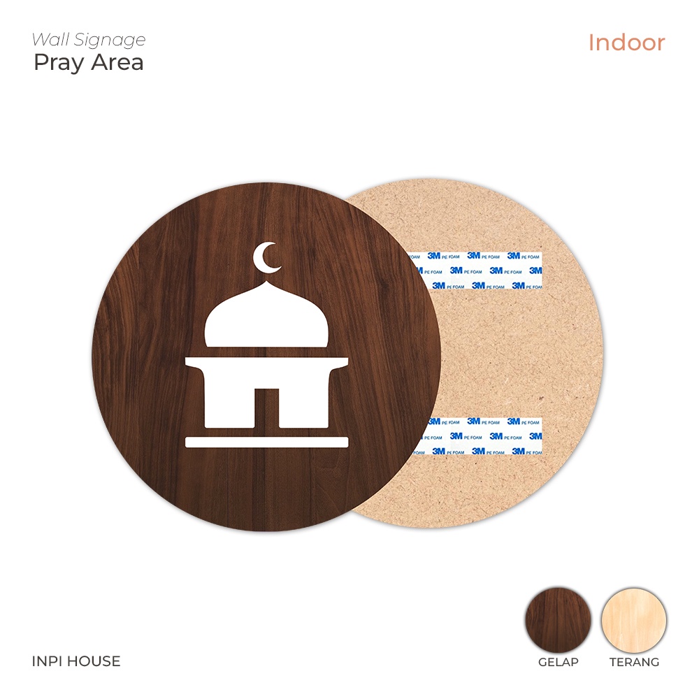 Jual papan tanda mushola - prayer room sign - mushola sign - Coklat ...
