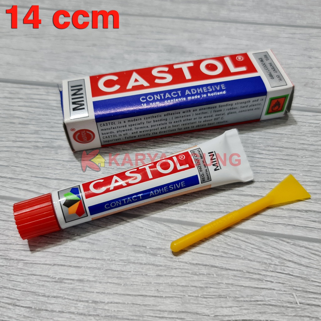 Jual Lem CASTOL Contact Adhesive 14cc Tube MINI / Lem Kuning Serbaguna ...