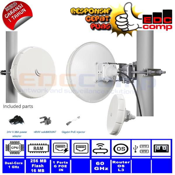 Jual Mikrotik nRAYG-60adpair Wireless Wire nRAY | 60Ghz PtP | Shopee ...