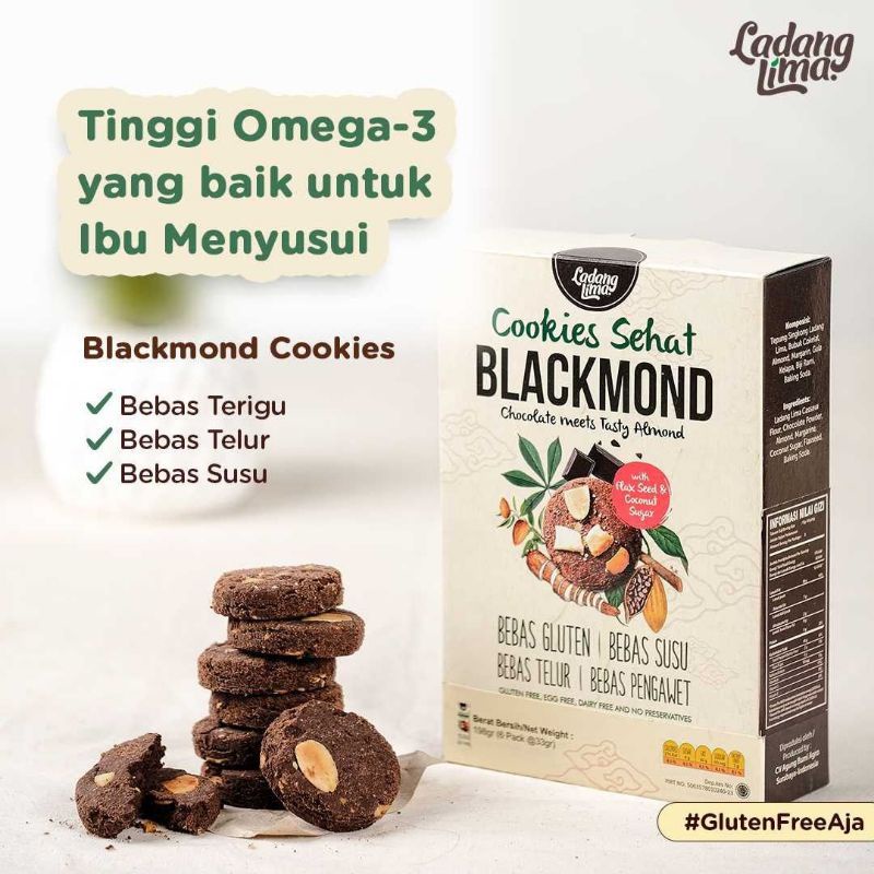 Jual Ladang Lima Blackmond Sachet -Cemilan Sehat Blackmond Cookies ...
