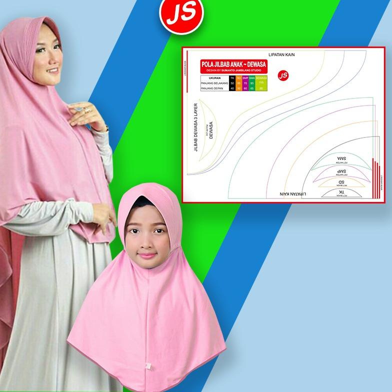 Jual Pasti Populer Pola Jiplak Jilbab Anak TK, SD, SMP, SMA dan Dewasa [ Pola Baju Jamblang ...