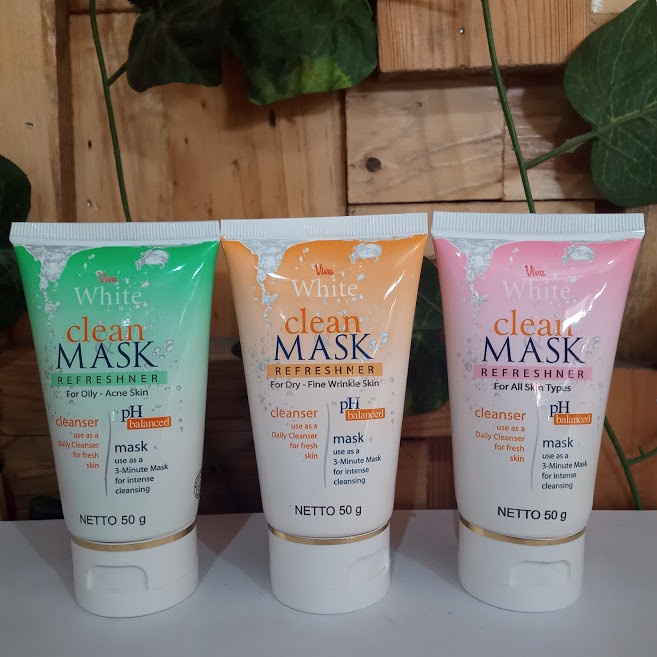 Jual Viva White Clean Mask Refreshner Face Cleanser / Masker 50g ...