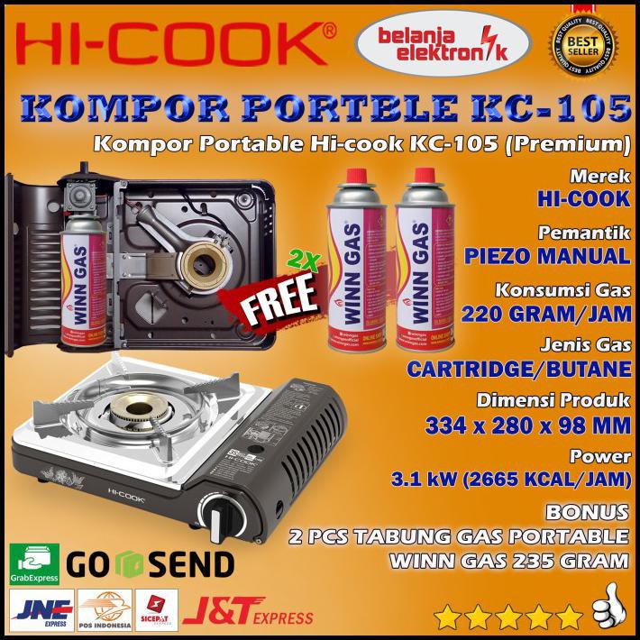 Jual Kompor Portable Hi-Cook Kc-105 Bonus Gas Kaleng Portable | Shopee ...
