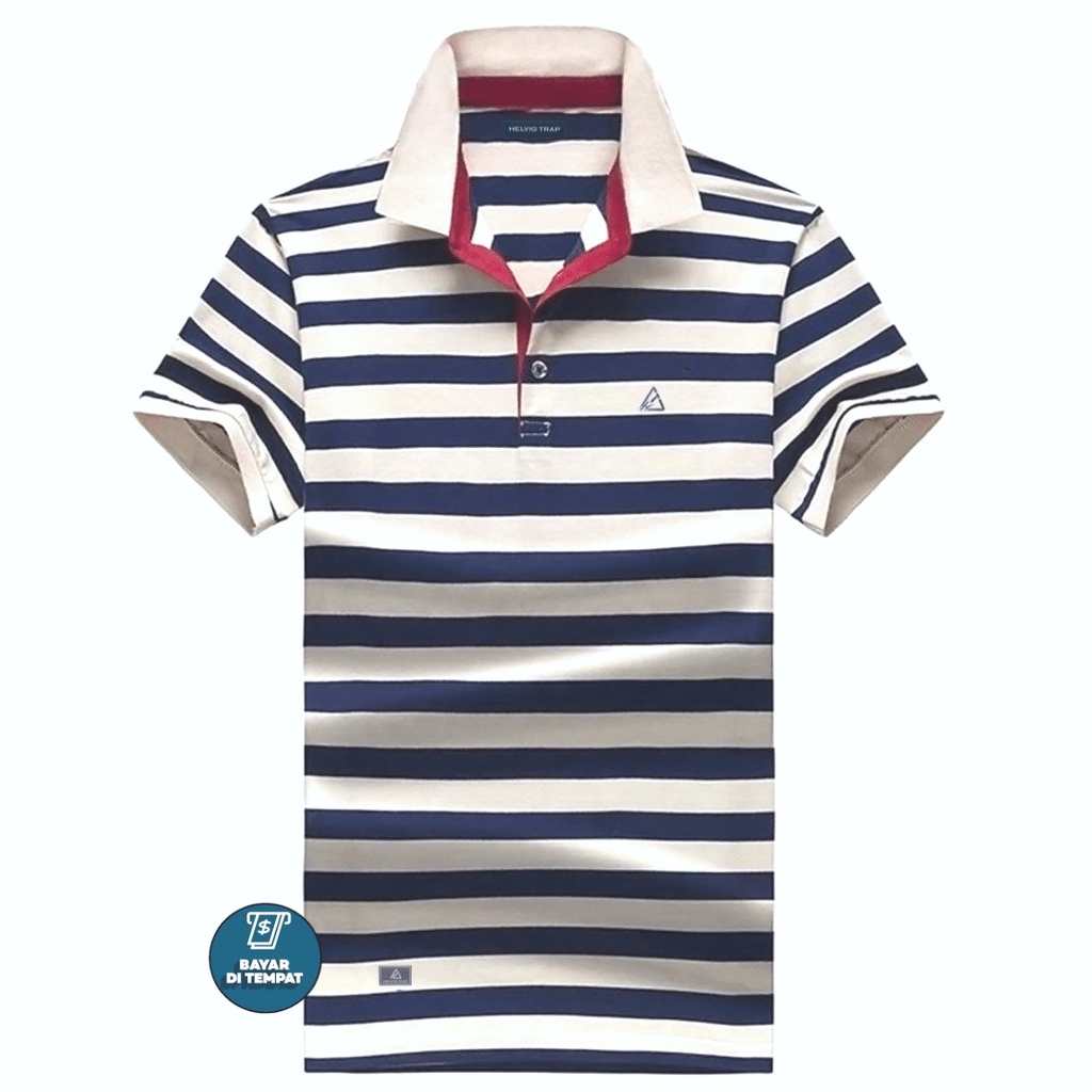 Jual Skdnv Polo Shirt Pola Warna Premium Kaos kerah Polo Pria Lengan Pendek motif Garis garis ...