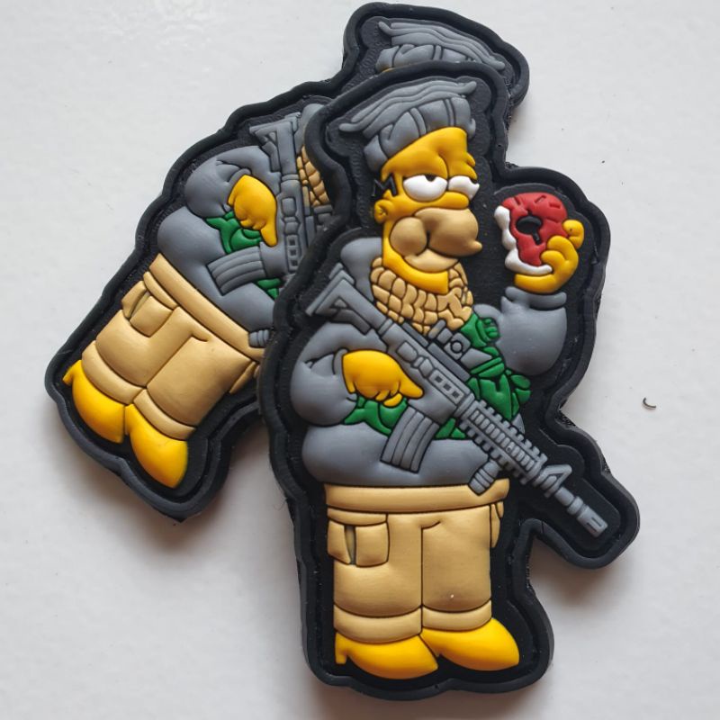Jual patch rubber pvc logo the simpsons sniper army karakter 3D timbul ...