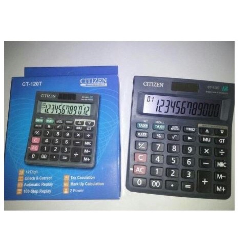 Jual Kalkulator Murah Ct 120T 12 Digit Calculator Dagang Ukuran 14cm ...