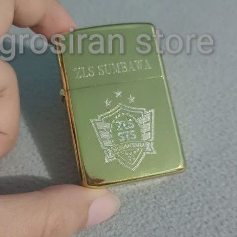 Jual zippo custom zls STS logo ukir grafir nama kado korek gold | Shopee Indonesia
