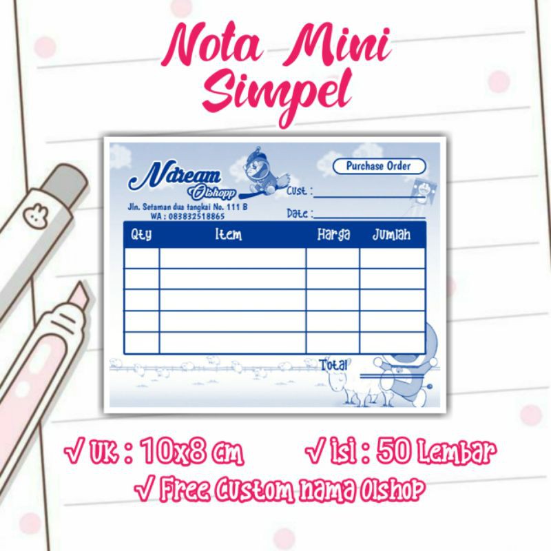 Jual Nota Mini Simpel Motif 1 Warna | Shopee Indonesia