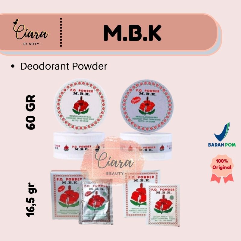 Jual MBK/ M.B.K Deodorant Bedak Powder 16,5 gr/60 gr | Shopee Indonesia