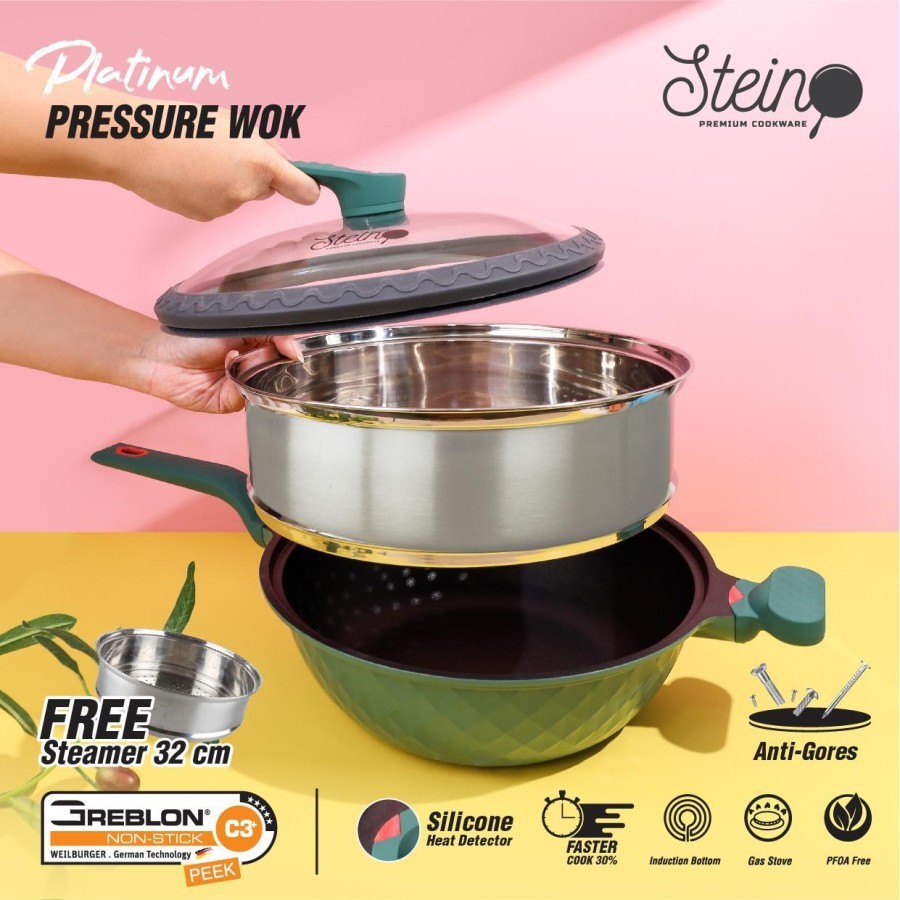 Jual Panci Presto - Steincookware Platinum Wok Pressure Pan | Shopee Indonesia