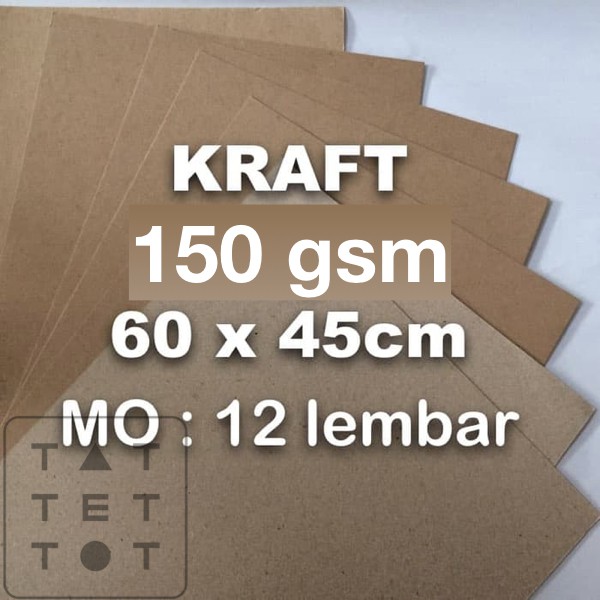 Jual KERTAS KRAFT 150 GSM 60X45 CM COKLAT TEBAL PACKING CRAFT | Shopee ...