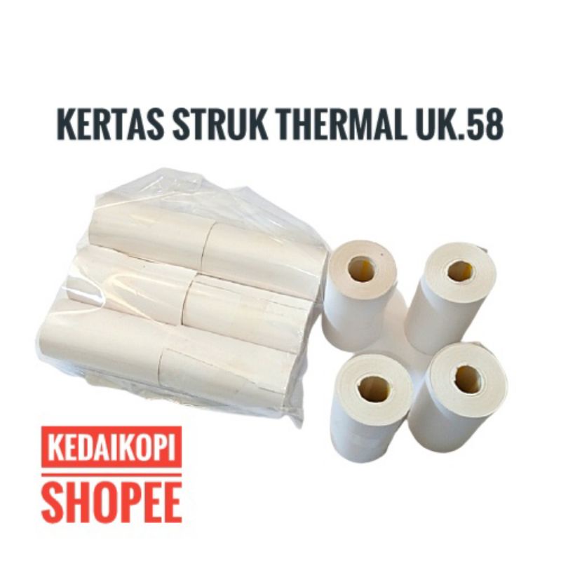 Jual Kertas Struk Thermal | isi 10 Roll - Ukuran 58 mm | Shopee Indonesia