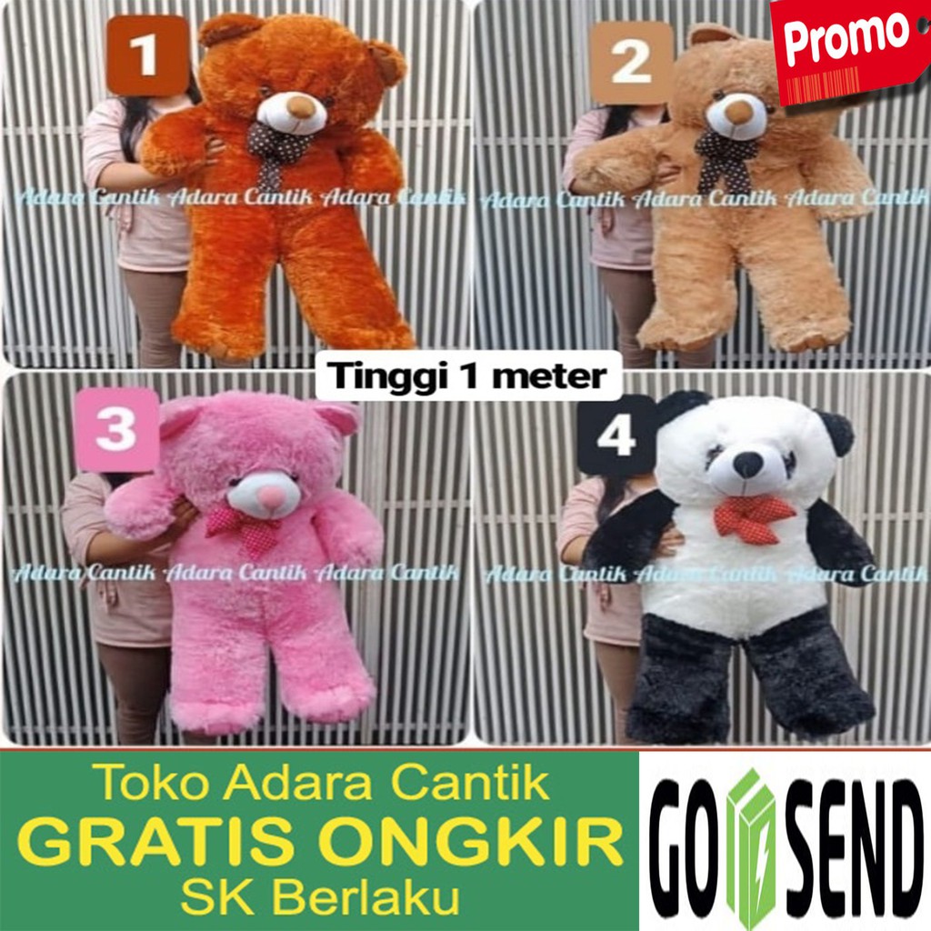 Jual Boneka Jumbo Terbesar 1 meter dan 90 cm Teddy Bear Panda Beruang ...