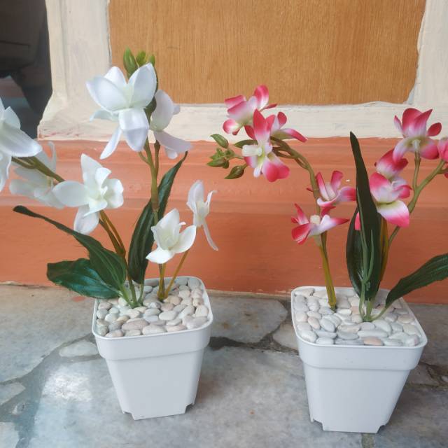 Jual anggrek dendrobium mini tanaman artificial rangkaian bunga plastik ...