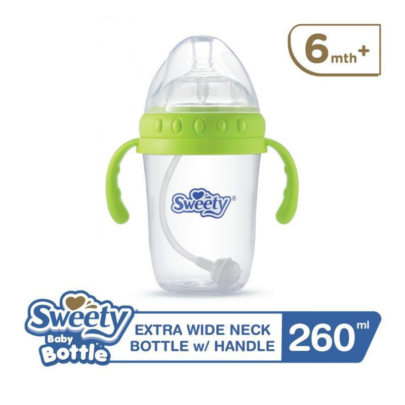 Jual Sweety Baby Bottle Extra Wide Neck With Handle 260 ml 260ml | Shopee Indonesia