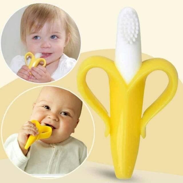 Jual Banana Pisang teether gigitan bayi bentuk pisang sikat gigi bayi ...