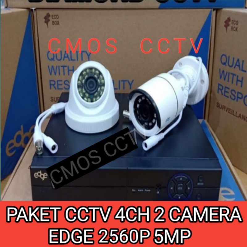 Jual PAKET CCTV EDGE 5MP 2 CAMERA FULL HD 2560P KOMPLIT+HDD 500GB ...