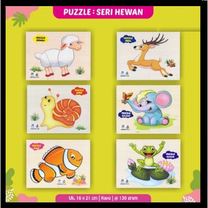 Jual Puzzle Kayu Mainan Edukasi Untuk Anak Puzzle Hewan Domba Rusa ...