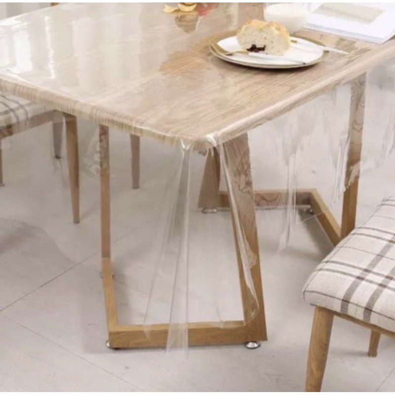 Jual Taplak Meja Bening Ukuran 70 x 135/Plastik Mika Transparan/Taplak Meja Plastik Ukuran 70 x ...