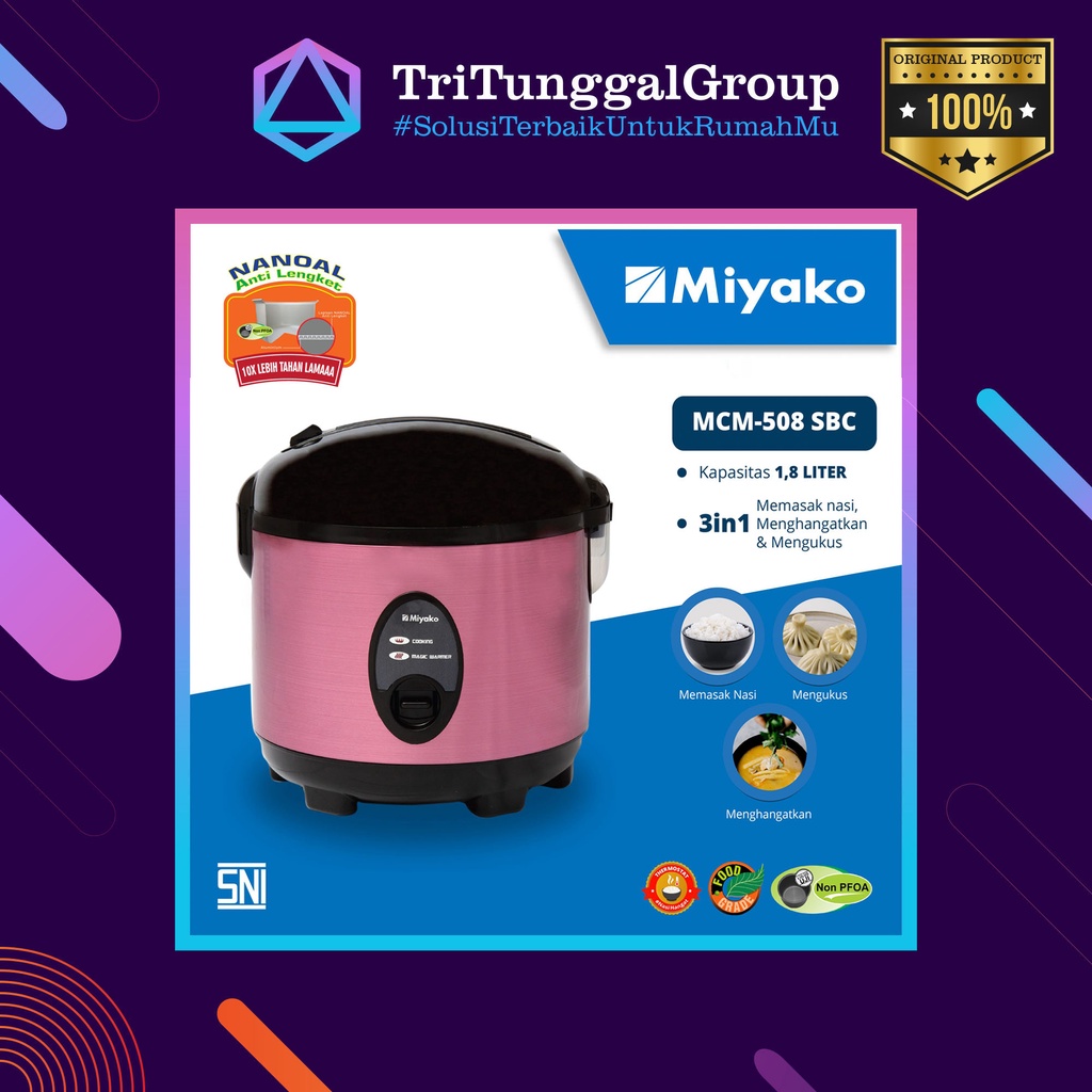 Jual (BAYAR DI TEMPAT) MAGIC COM MIYAKO MCM508 / MCM508 SBC / MCM-508 ...