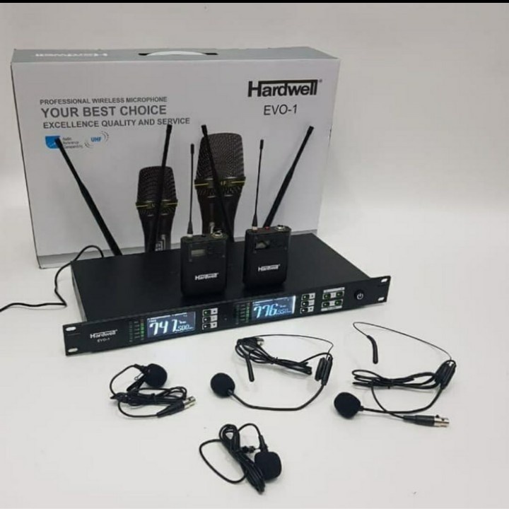 Jual Hardwell EVO1 2 Clip On 2 Headset Lidi Microphone Wireless ...