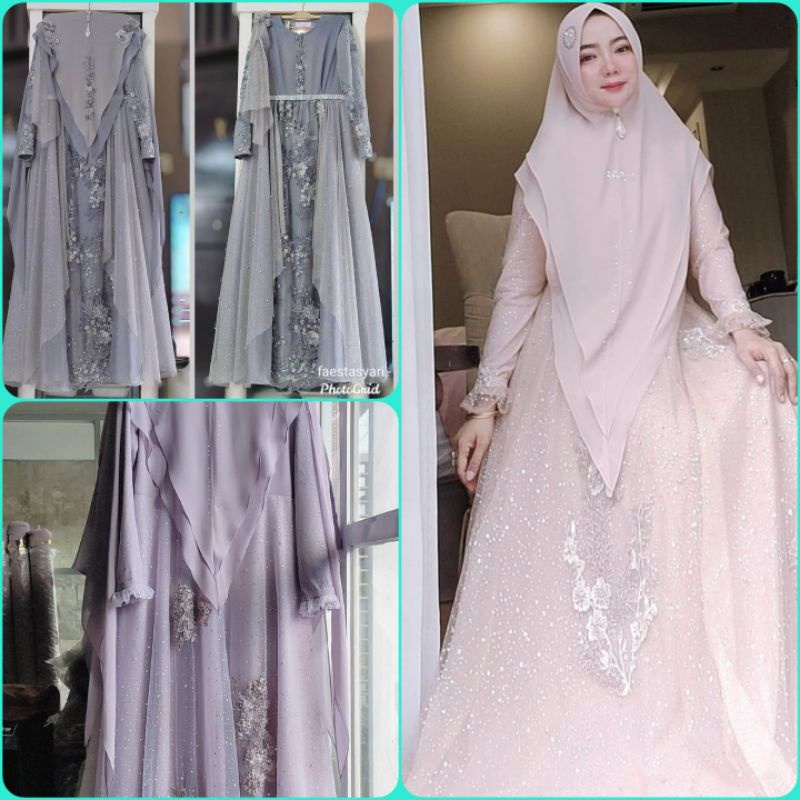 Jual [FAESTA SYARI] GAMIS SYARI TERBARU / DRESS SET BROKAT MEWAH ORIGINAL" LA REINE SET DAN ...