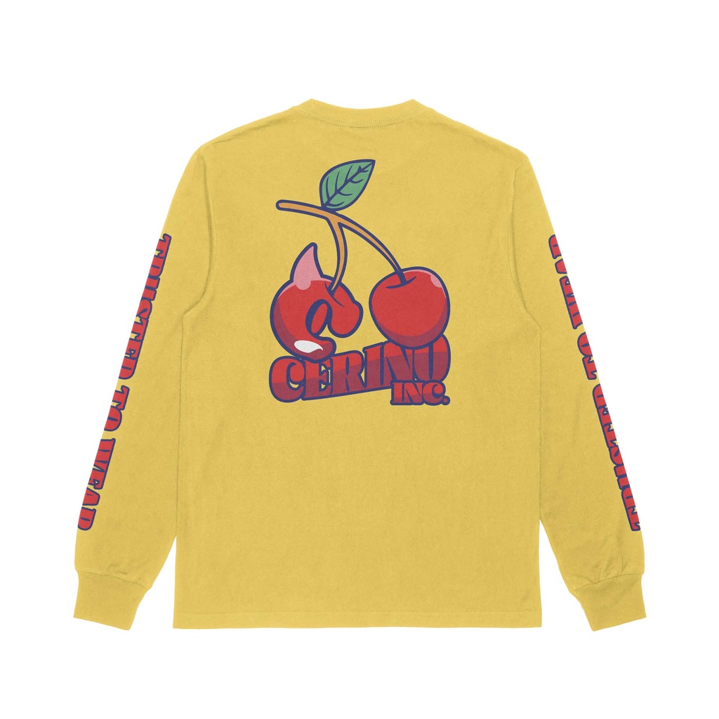 Jual Cerino Long Sleeve T-shirt Yellow Cherry No! | Shopee Indonesia
