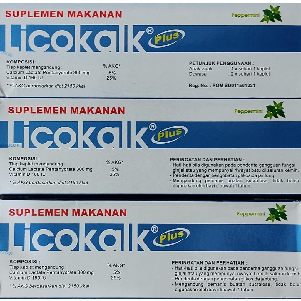 Jual Licokalk Plus 100 Kaplet / Vitamin Tulang dan Gigi / Kebutuhan ...