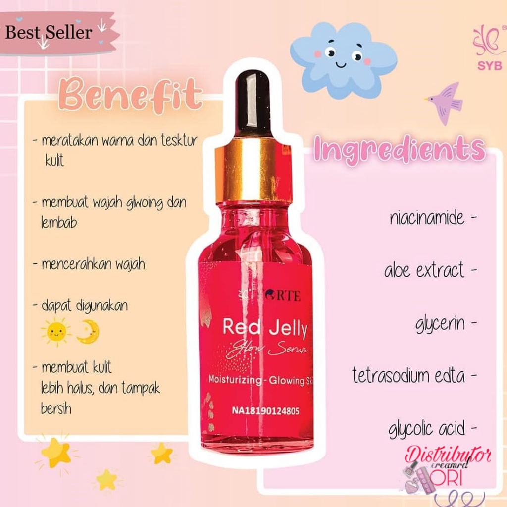 Jual RED JELLY GLOW SERUM BY SYB FORTE /serum jelly merah bpom | Shopee ...