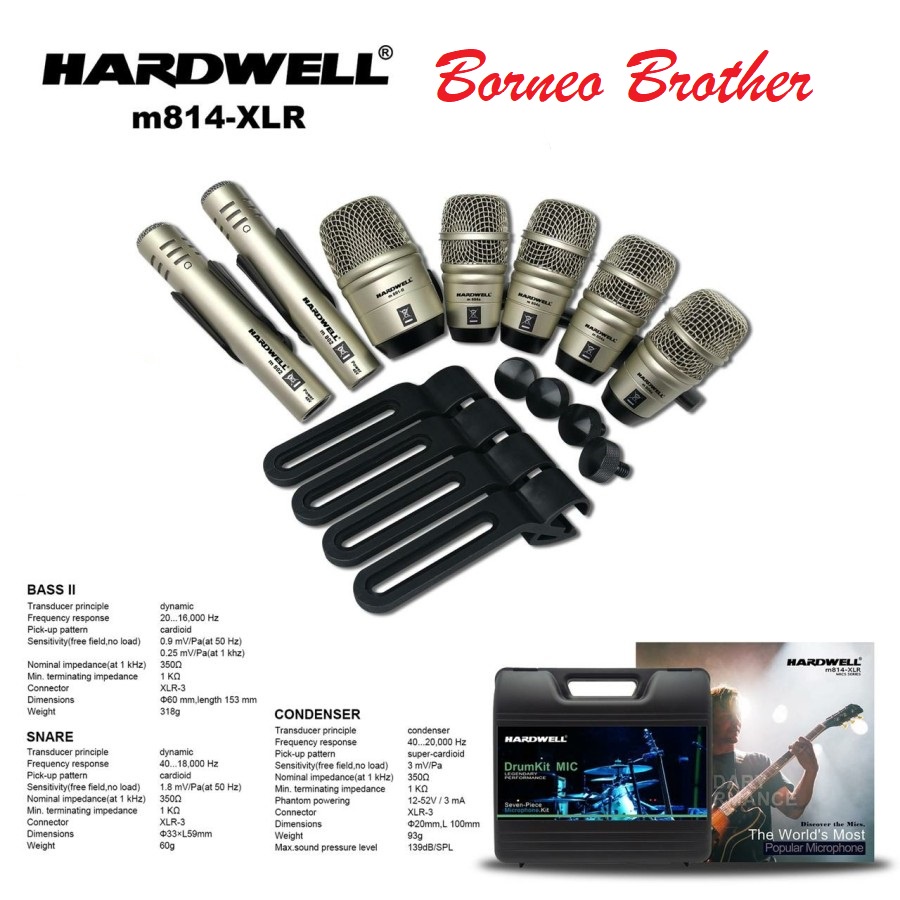 Jual Mic Drum Hardwell M 814 XLR M814XLR M814-XLR M814 XLR Original ...