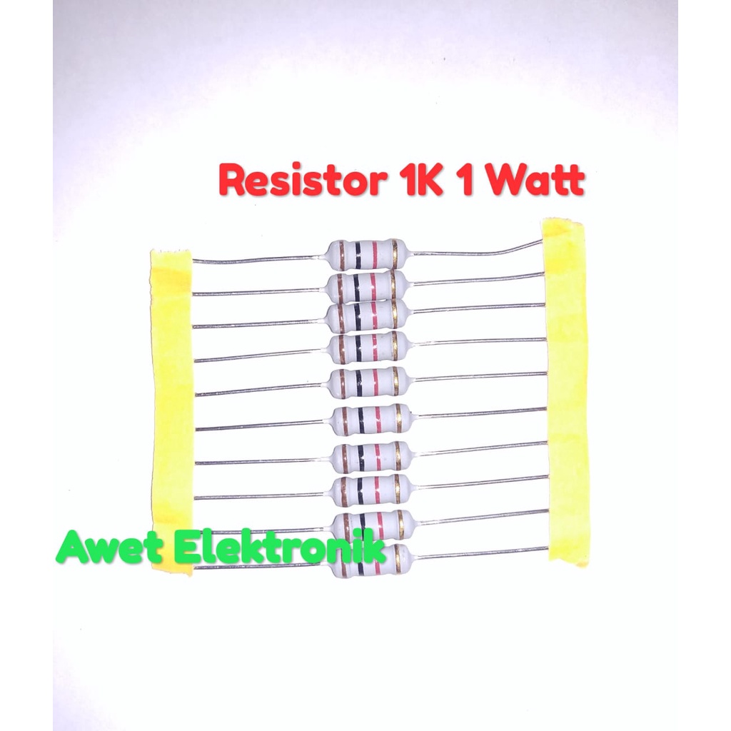 Jual resistor 1k ohm 1 watt resistor 1k 1w resistor 1K 1W | Shopee Indonesia