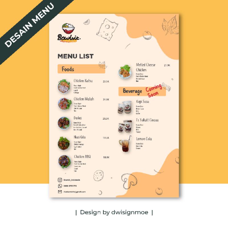 Jual DESAIN DAFTAR MENU MAKANAN / MENU RESTO / LIST MAKANAN / POSTER ...