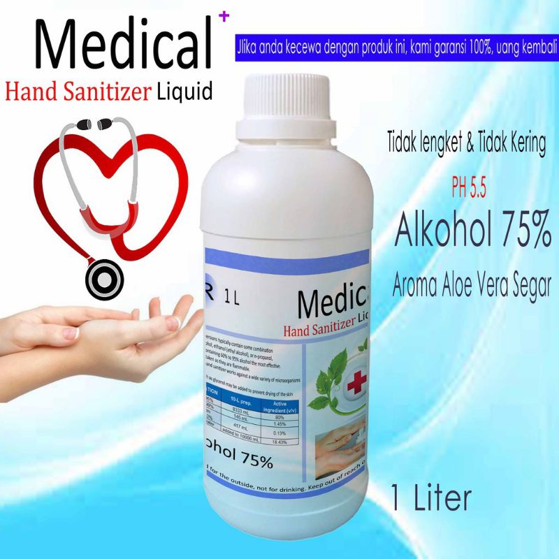 Jual hand sanitizer cair dan gel 1 liter antiseptik aroma aloe vera ...